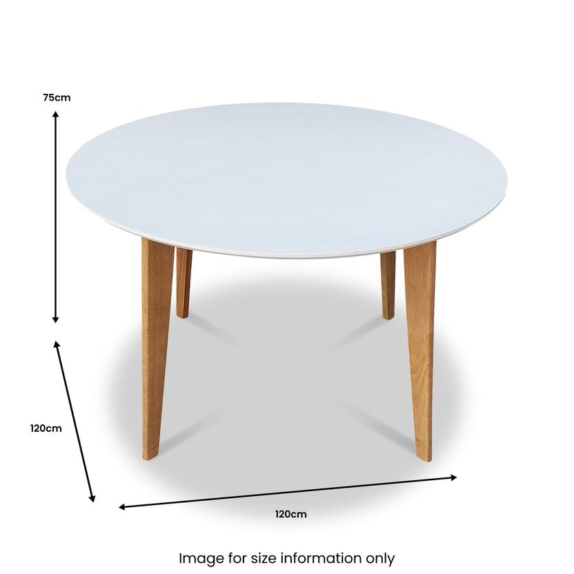 Remy 120cm Round Dining Table for 4 | Natural Black White | Roseland