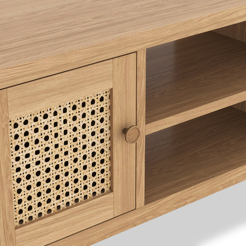 Albany Oak & Rattan Small TV Unit for Scandi Living Room | Roseland