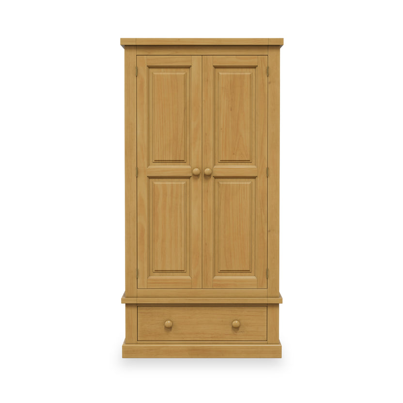 Chiswick Pine Double Wardrobe w Drawer for Country Bedroom | Roseland
