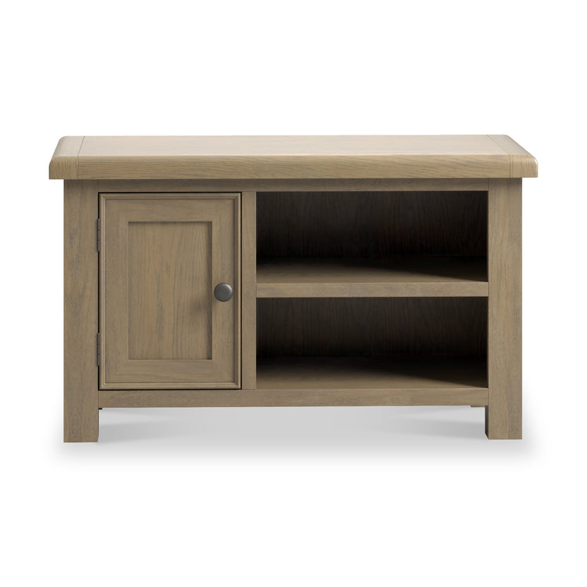 Taunton Grey Washed Smoked Oak 85cm TV Unit for Living Room | Roseland
