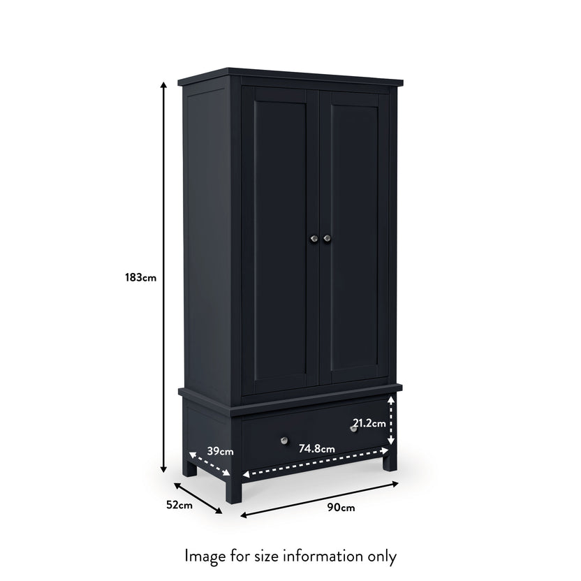 Cornish Double Wardrobe | Grey, White, Black | Roseland