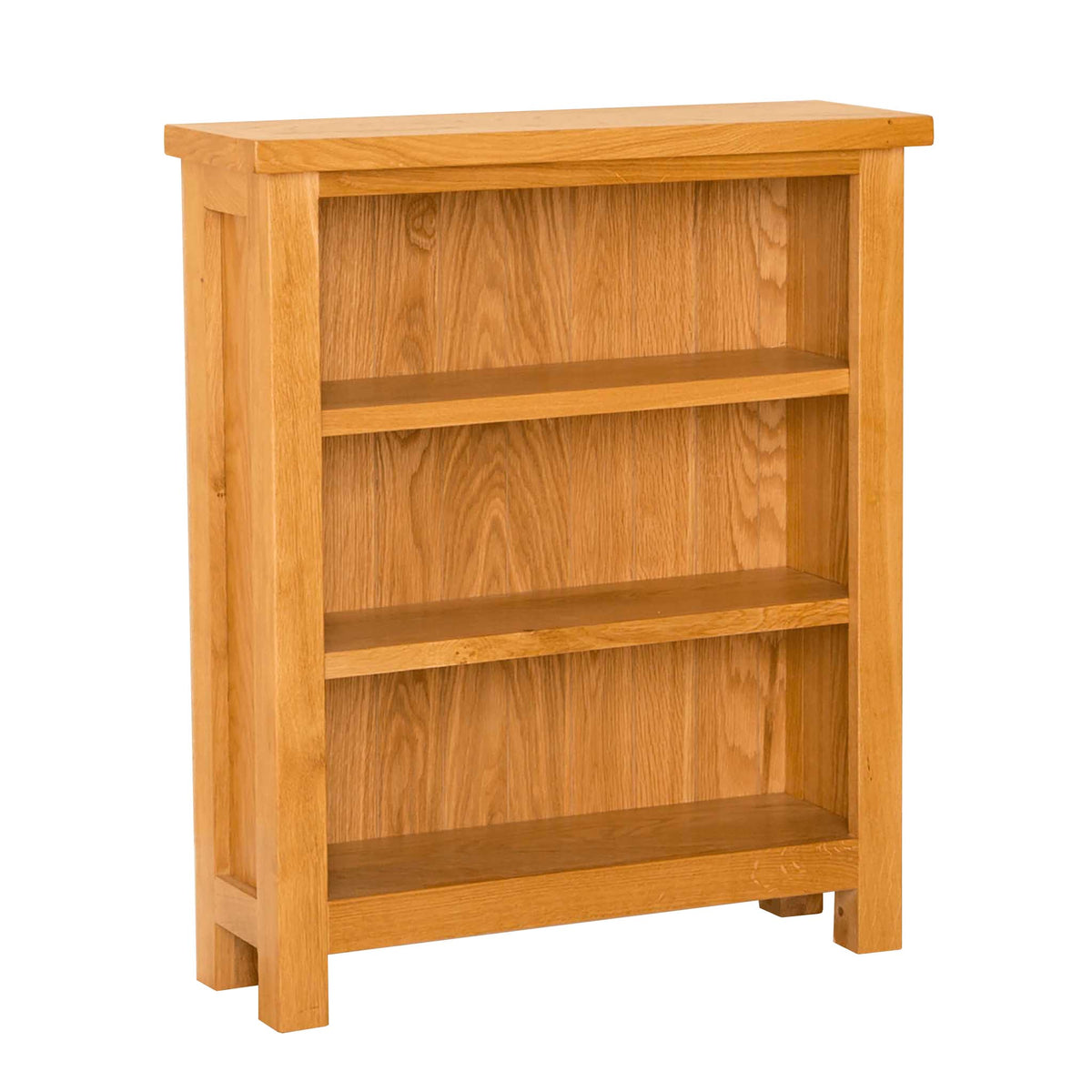 Newlyn Oak Small Bookcase, Solid Wood Low Display Unit | Roseland