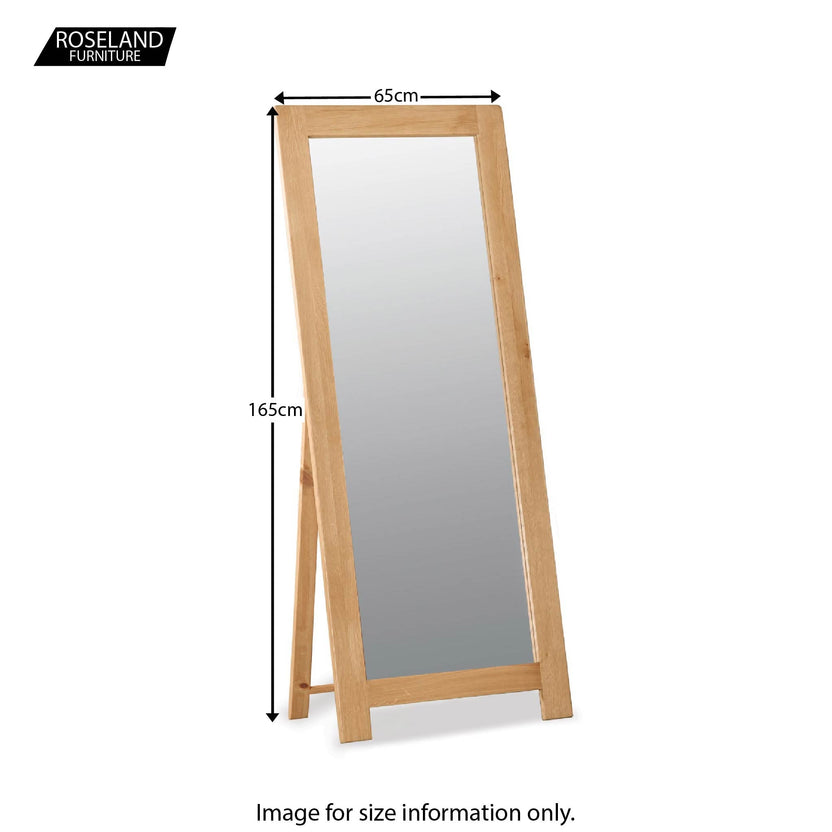Zelah Oak Cheval Mirror, Solid Wood | Roseland