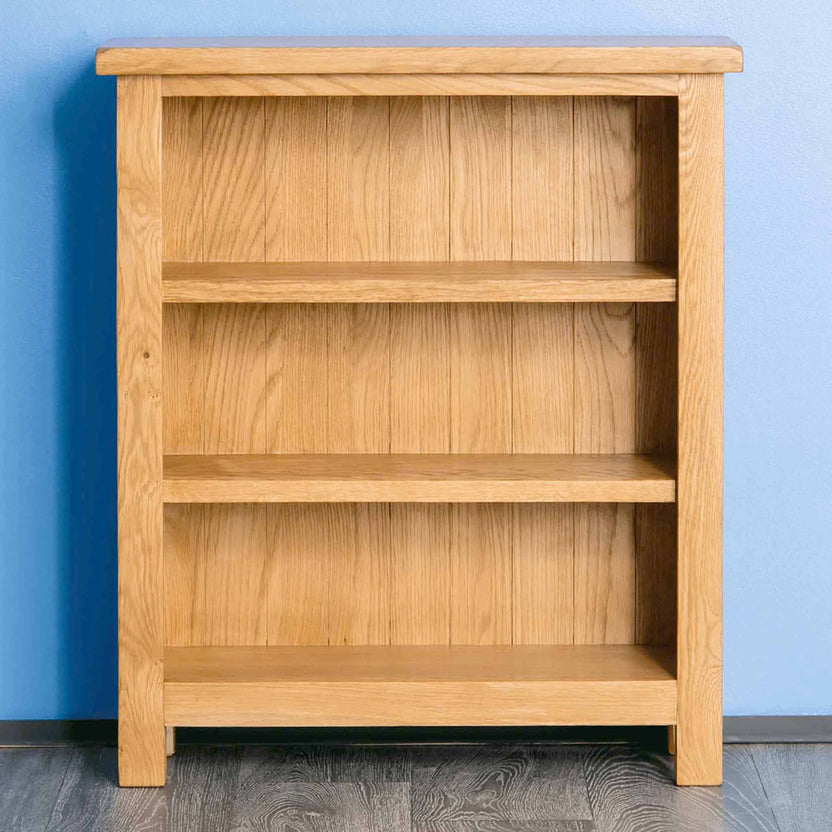 Surrey Oak Small Bookcase Solid Wood | Rustic Waxed Oak | Roseland