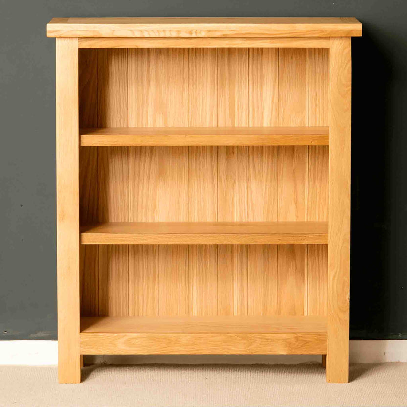 London Oak Small Bookcase | W:70cm | Solid Wood | Light Oak