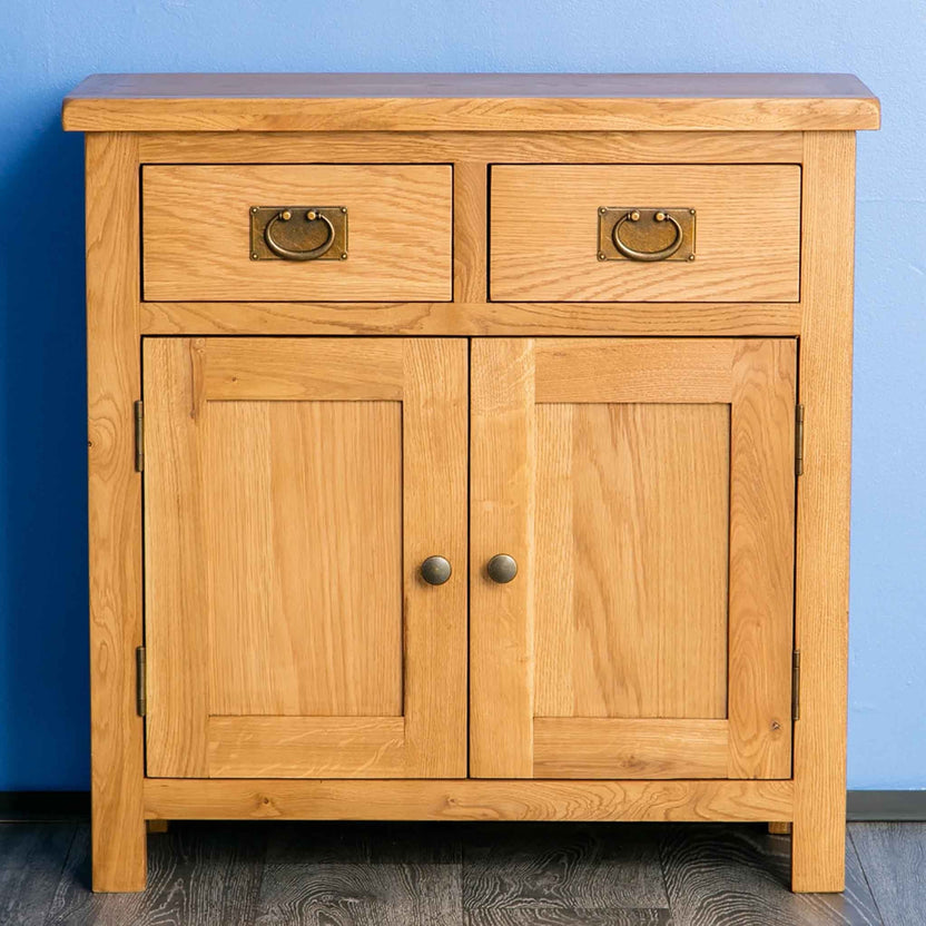 Surrey Oak Mini Sideboard with Two Drawers | Rustic Oak | Roseland