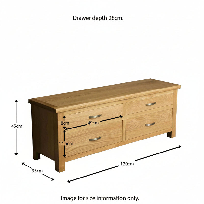 London Oak Large Smart TV Stand | For Screens To 56" | Light Oak