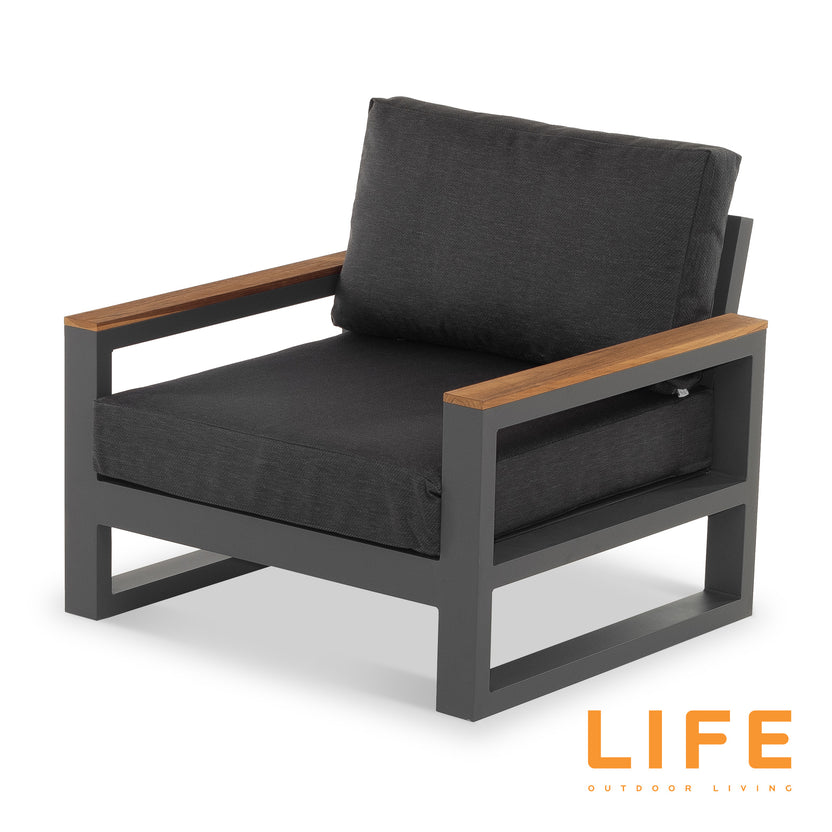 LIFE Soho Garden Lounge Sofa Set with Teak Lift Up Coffee Table