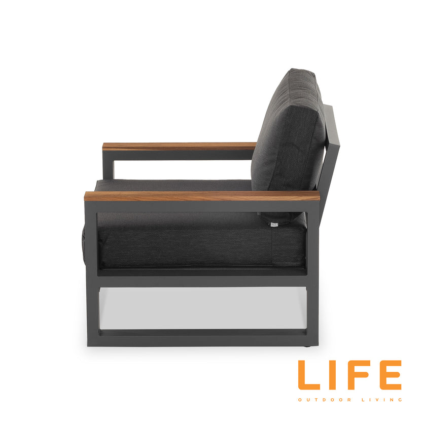 LIFE Soho Garden Lounge Sofa Set with Teak Lift Up Coffee Table