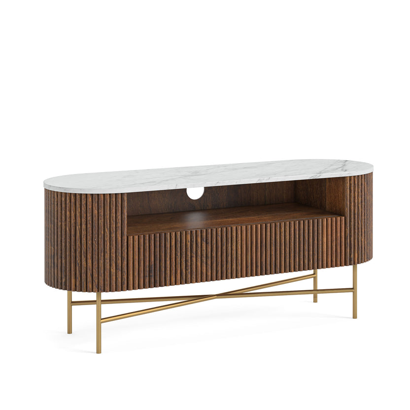 Milo Mango & Marble Fluted TV Media Unit | Roseland