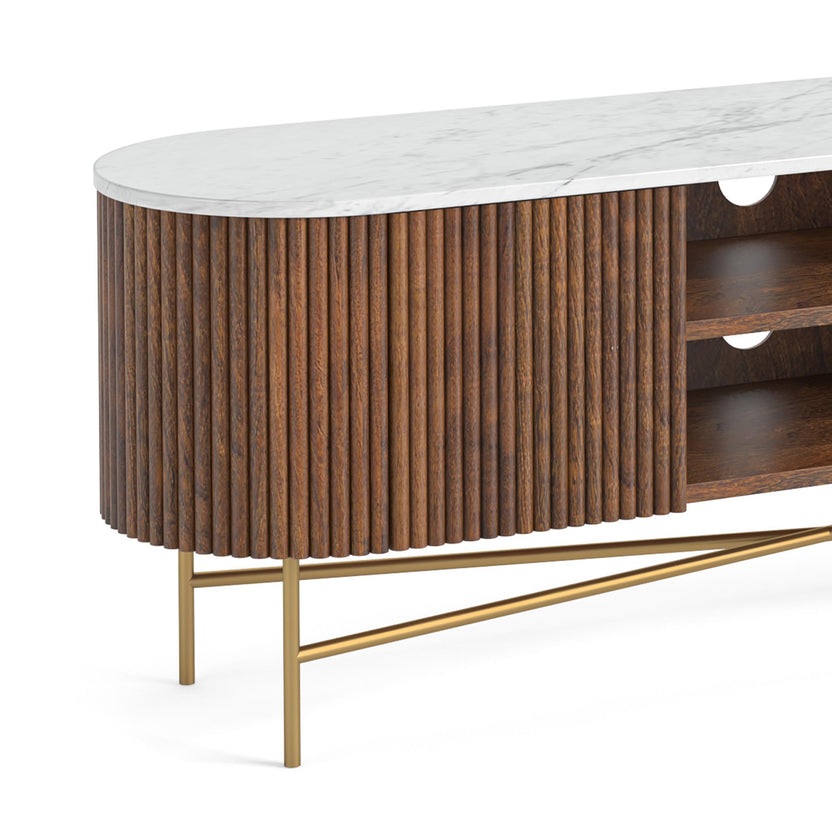 Milo Mango & Marble Fluted Wide TV Media Unit | Roseland