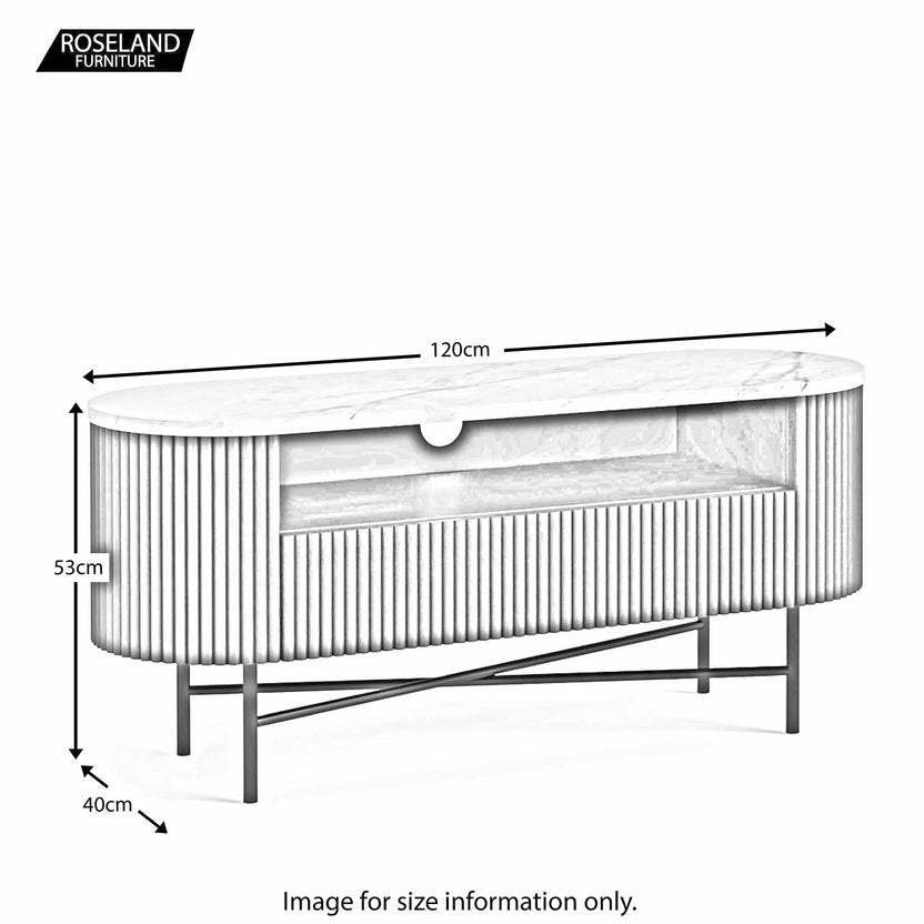 Milo Mango & Marble Fluted TV Media Unit | Roseland – Roseland Furniture