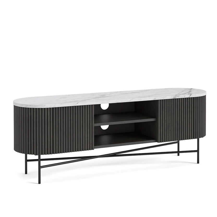 Milo Mango & Marble Fluted Wide TV Media Unit | Roseland