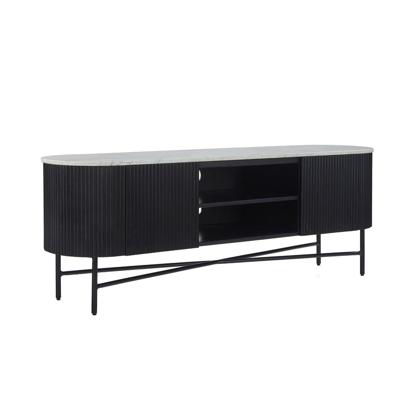 Milo Mango & Marble Fluted Wide TV Media Unit | Roseland