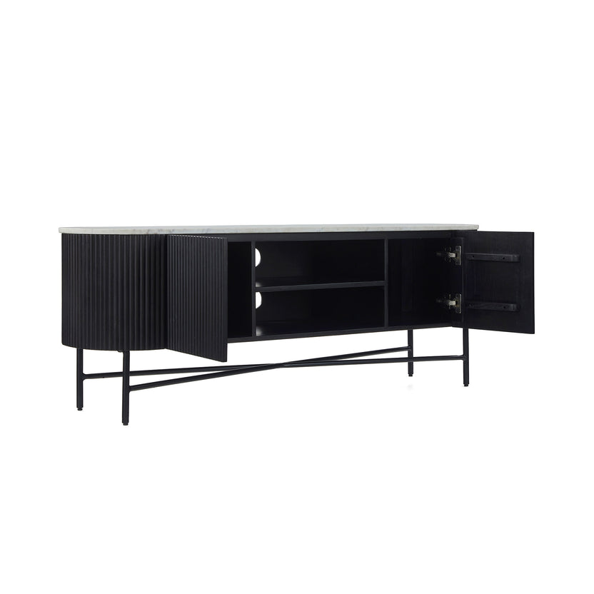 Milo Mango & Marble Fluted Wide TV Media Unit | Roseland