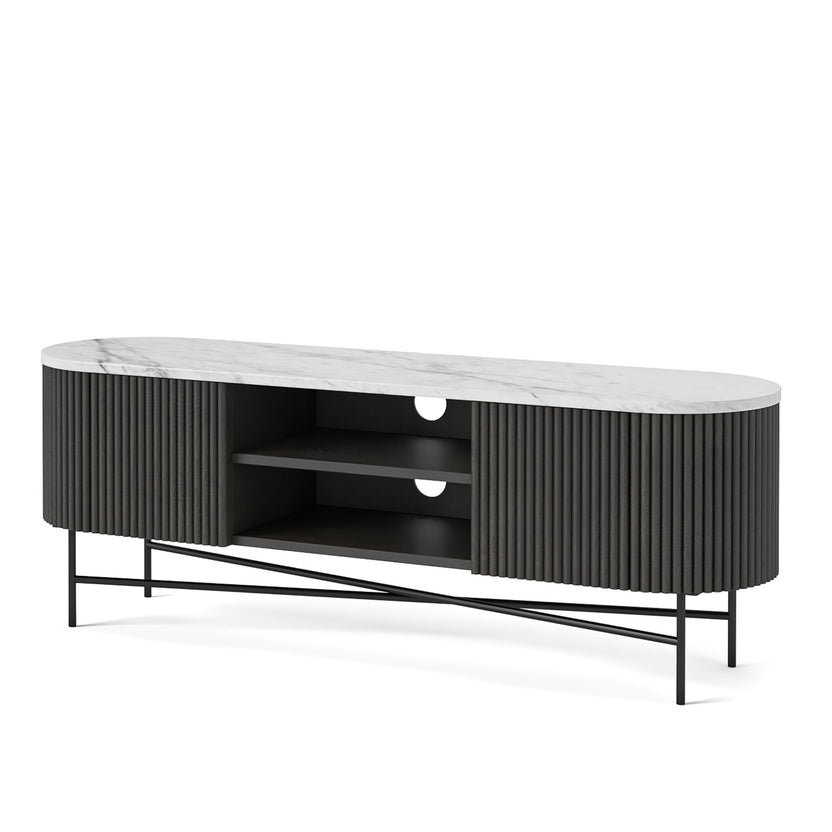 Milo Mango & Marble Fluted Wide TV Media Unit | Roseland