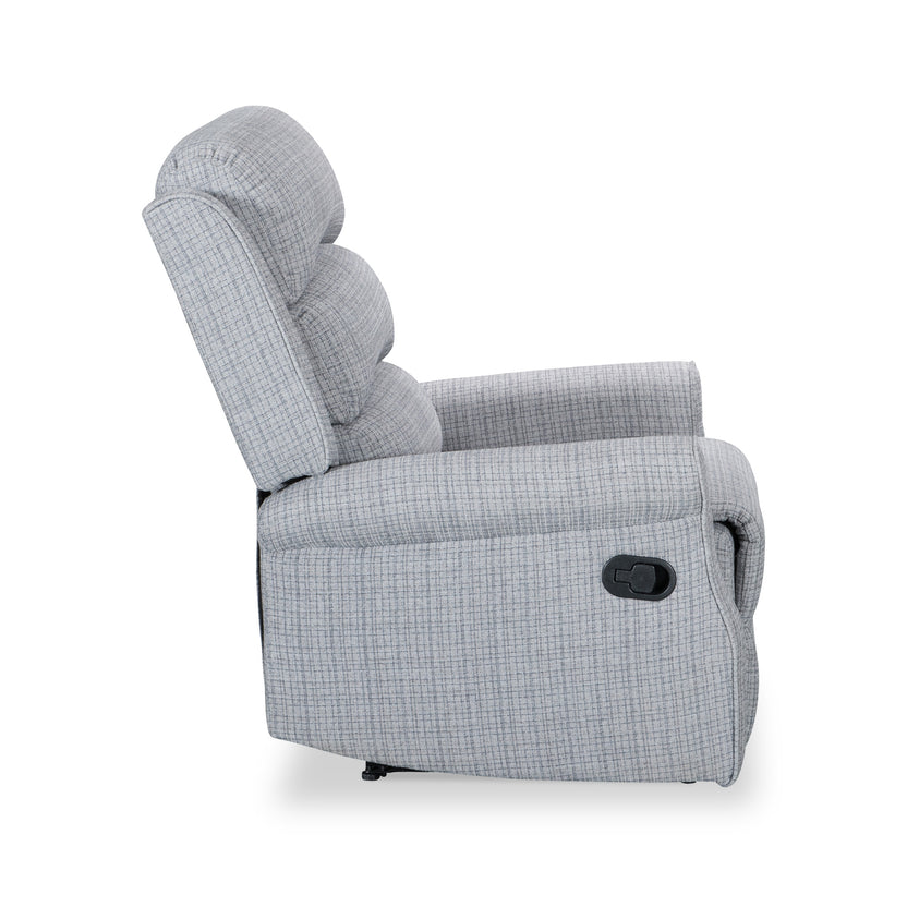 Edwin Manual Recliner Chair | Grey or Natural Beige Faux Wool Armchair