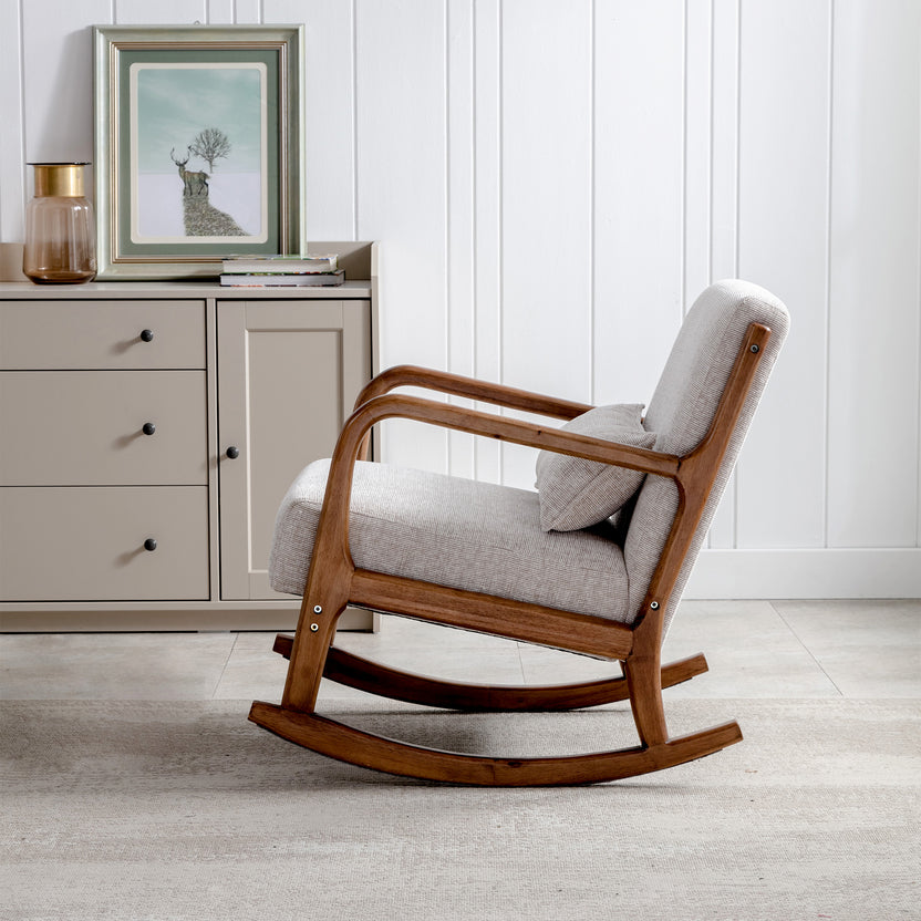 Khali Mid Century Padded Rocking Chair for Living Room | Roseland