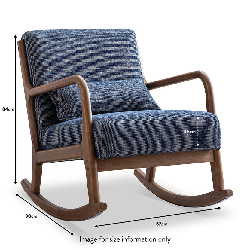 Khali Mid Century Padded Rocking Chair for Living Room | Roseland