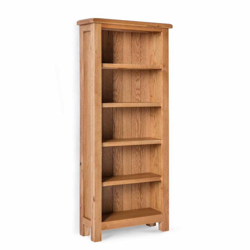 Surrey Oak Slim Narrow Bookcase | Rustic Waxed Oak | Roseland