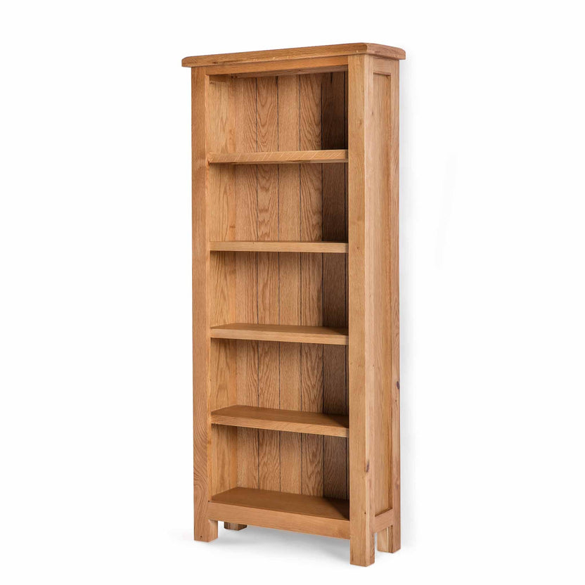 Surrey Oak Slim Narrow Bookcase | Rustic Waxed Oak | Roseland