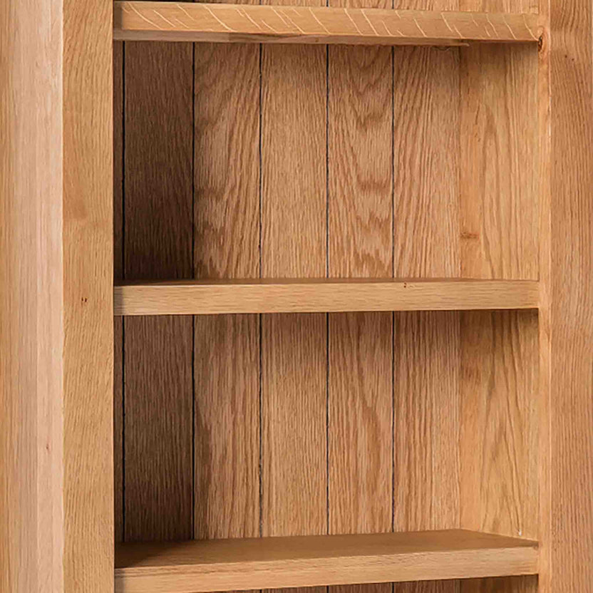 Surrey Oak Slim Narrow Bookcase | Rustic Waxed Oak | Roseland