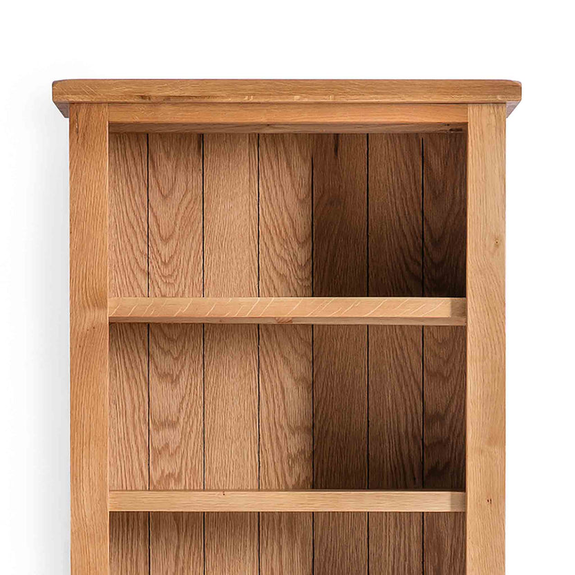 Surrey Oak Slim Narrow Bookcase | Rustic Waxed Oak | Roseland