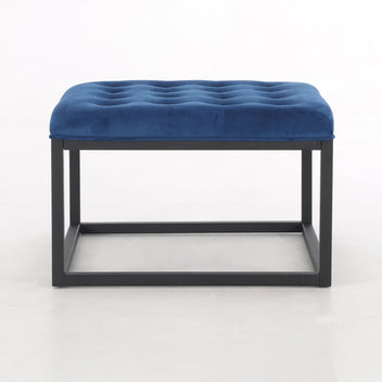 Adison Upholstered Classic Velvet Buttoned Footstool | Roseland