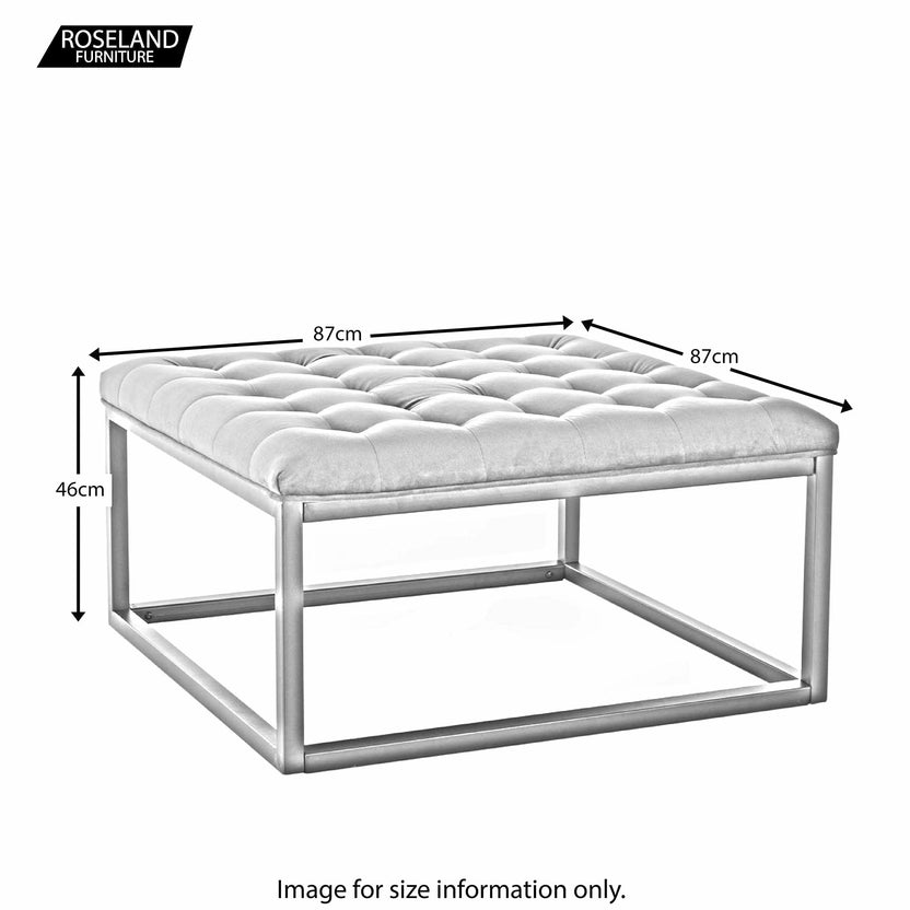 Adison Upholstered Classic Velvet Buttoned Footstool | Roseland