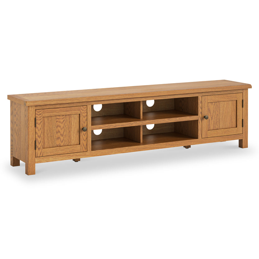 Surrey Oak 180cm Extra Large TV Stand, Screens Up To 81" | Roseland