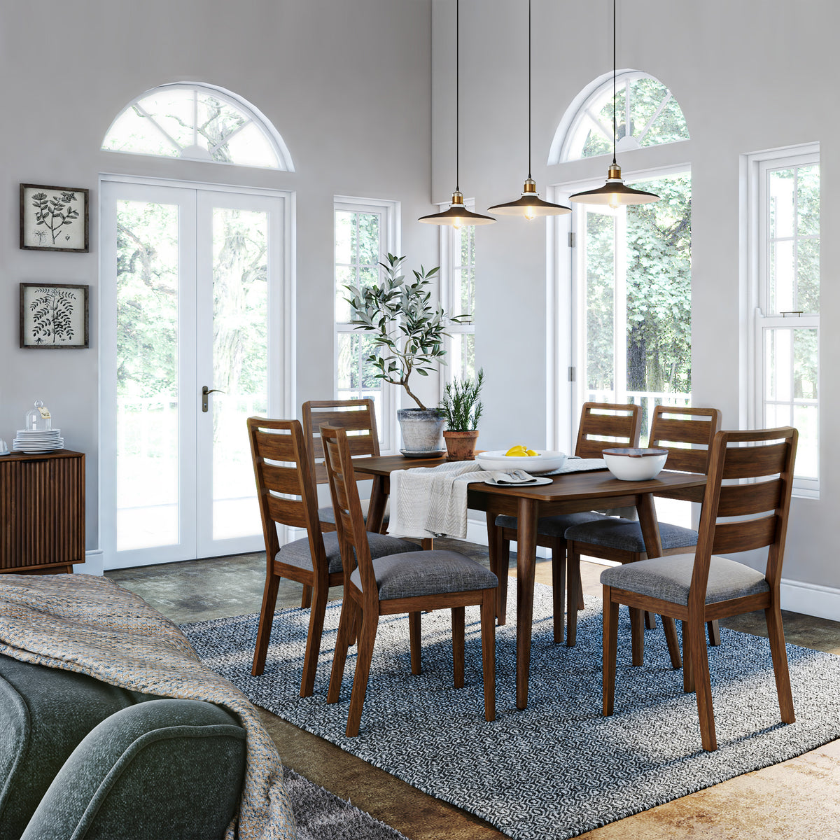 Oskar Walnut Stain Extending Dining Table for Dining Room | Roseland