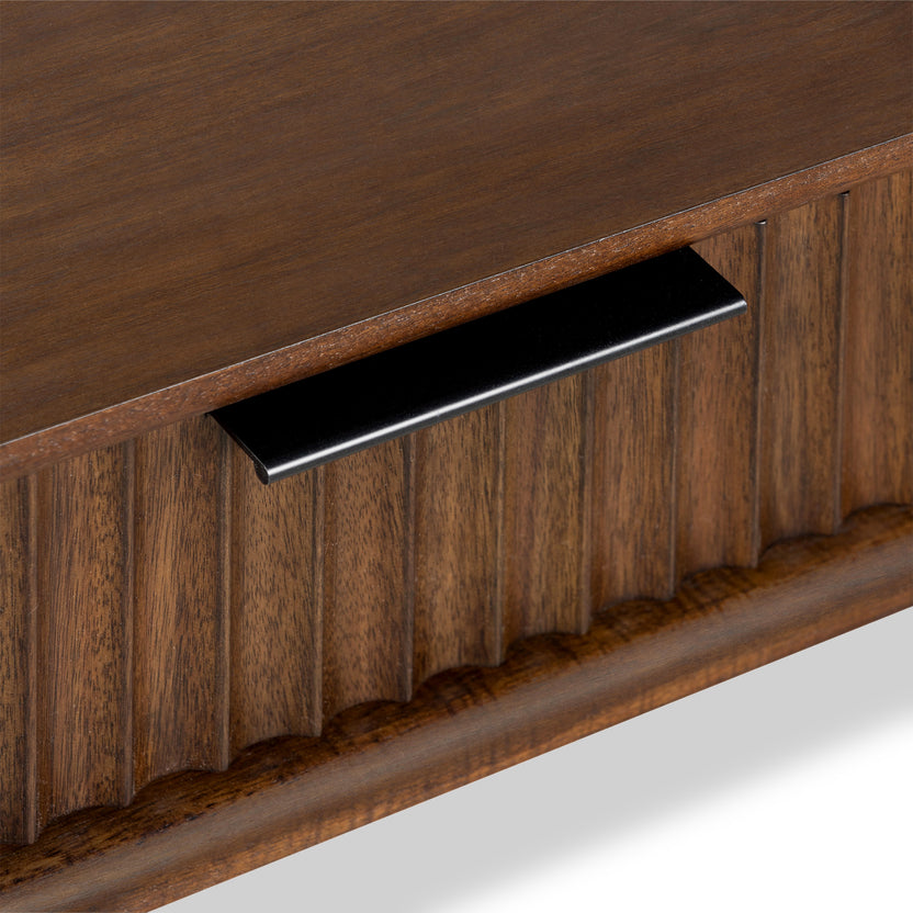 Oskar Walnut Stain 2 Drawer Coffee Table for Living Room | Roseland