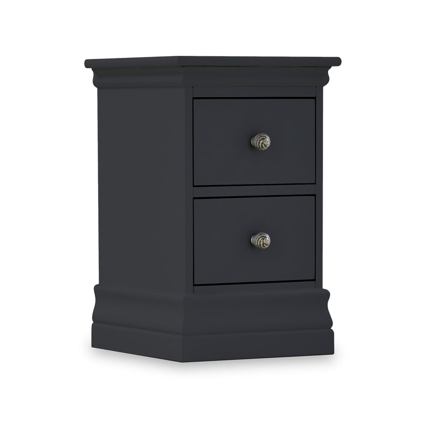 Porter 2 Drawer Narrow Bedside Table | White, Grey, Charcoal