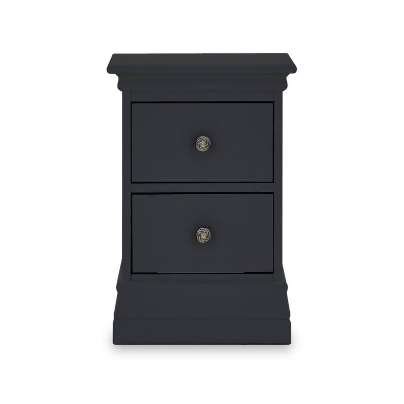 Porter 2 Drawer Narrow Bedside Table | White, Grey, Charcoal