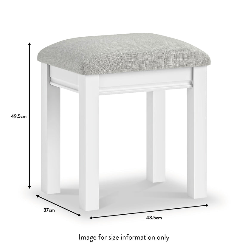 Porter Upholstered Dressing Table Stool | White, Grey, Charcoal