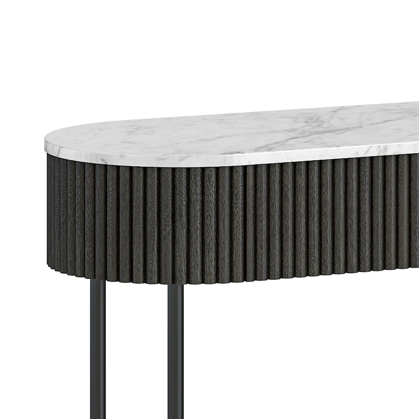 Milo Mango & Marble Fluted Console Table with Drawers | Roseland