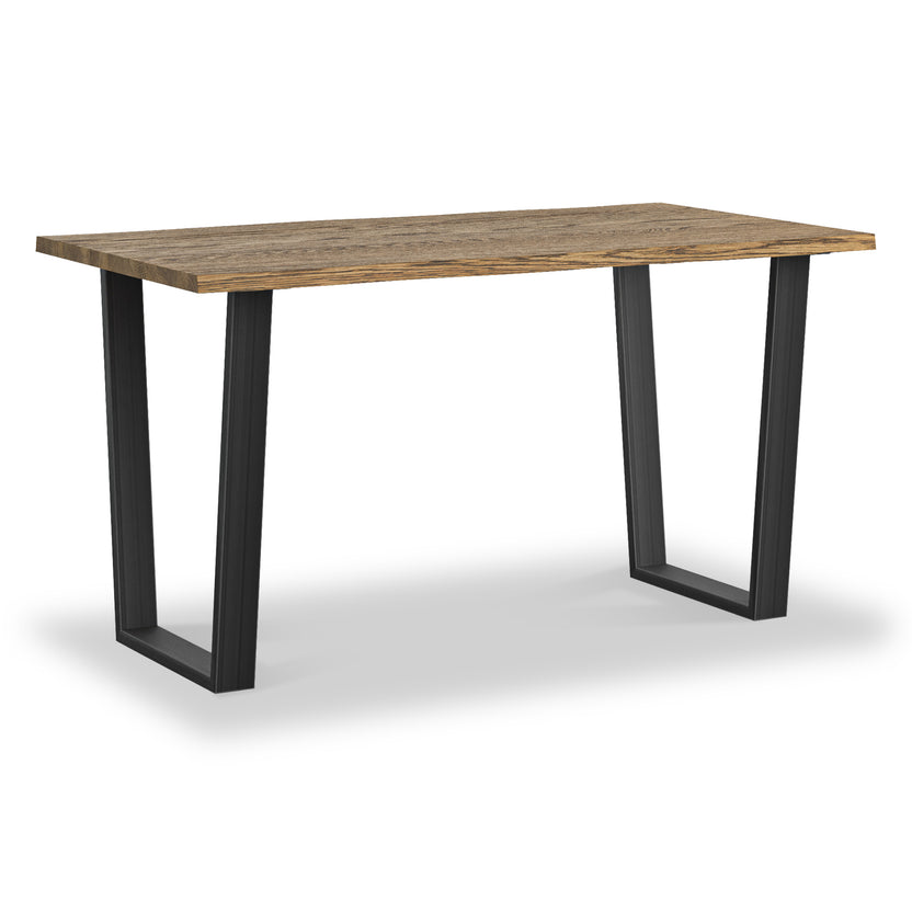 Isaac Oak 140cm Dining Table with Industrial Metal Legs | Roseland