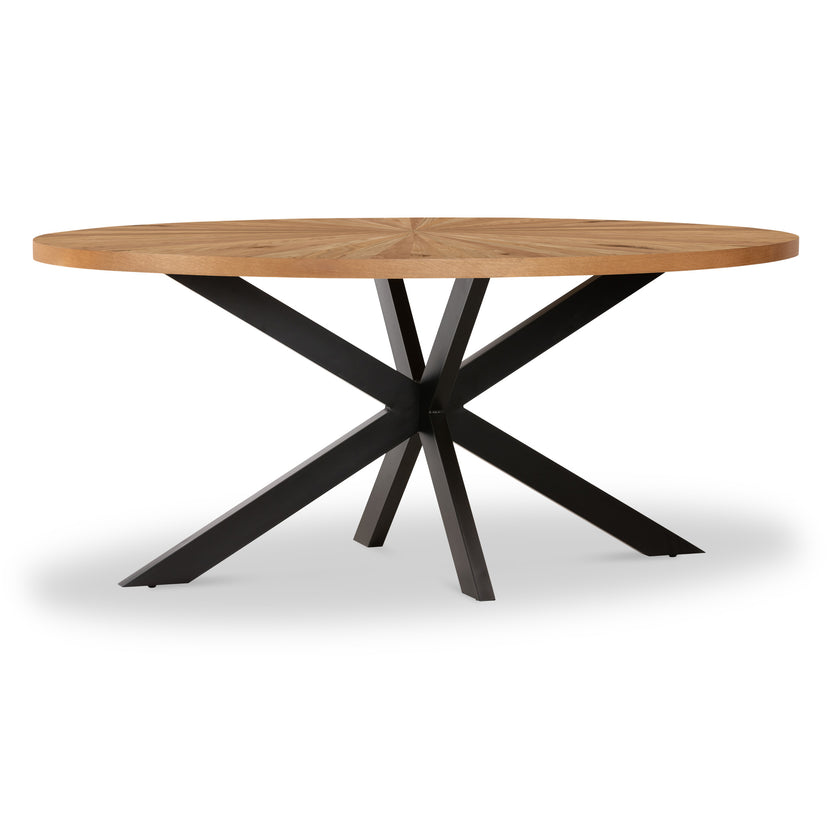 Sunburst Oak 180cm Ellipse 6 Seater Dining Table | Roseland