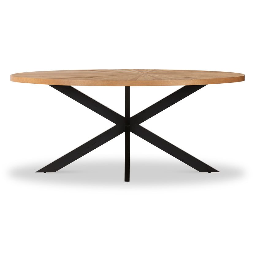 Sunburst Oak 180cm Ellipse 6 Seater Dining Table | Roseland