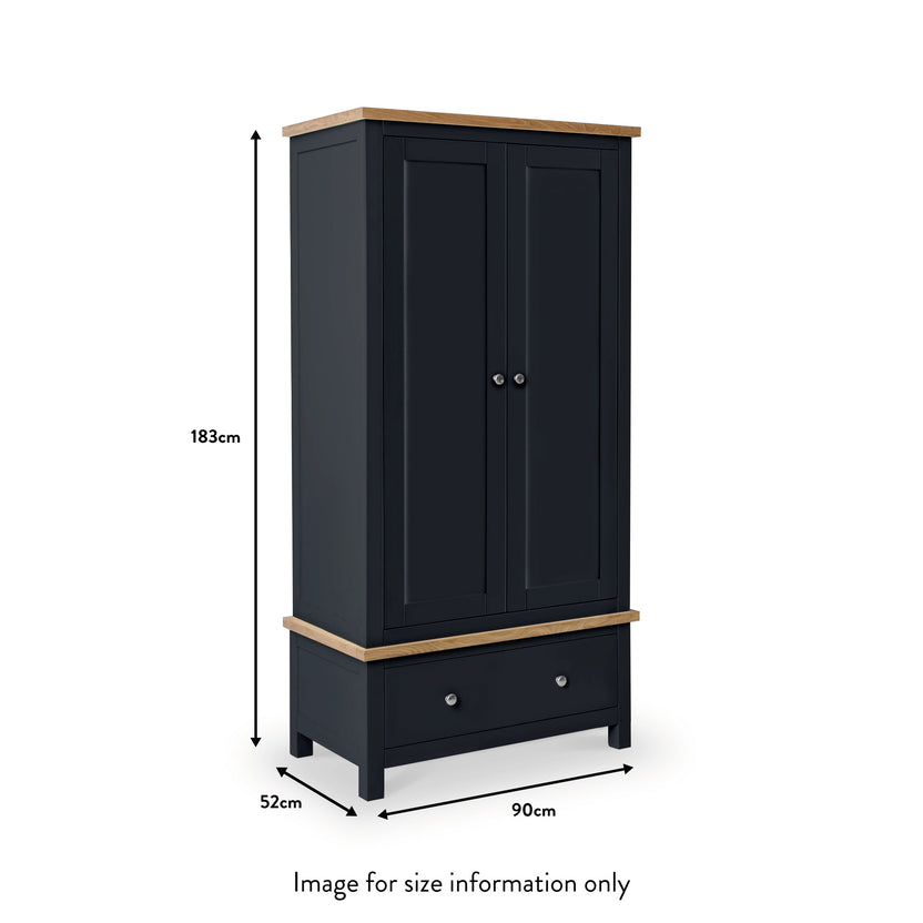 Farrow Double Wardrobe with Drawers | Grey, White & Cream | Roseland