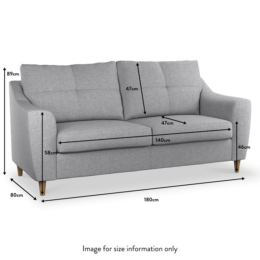 Justin 3 Seater Fabric Sofa | Traditional Tufted Couch | Roseland