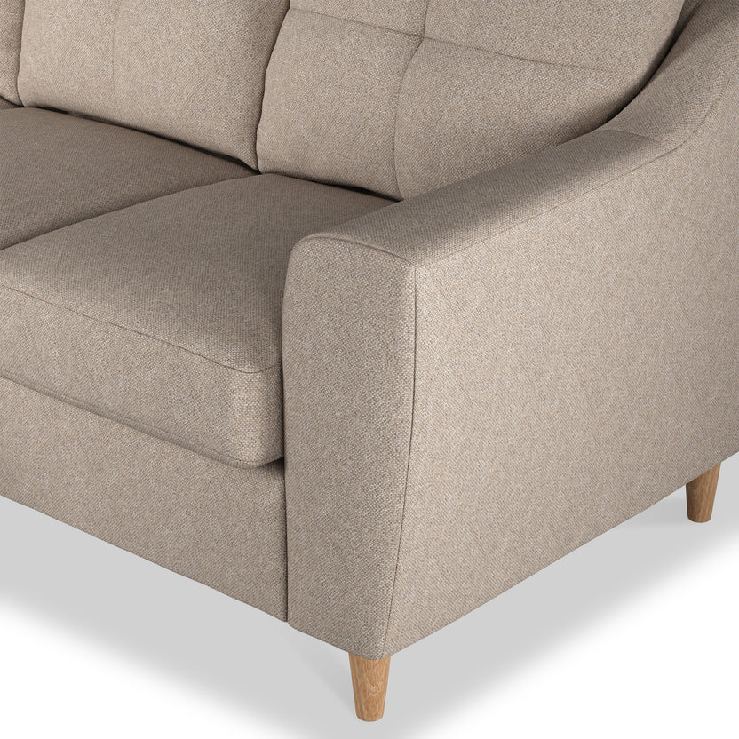 Justin 3 Seater Chaise Sofa | Traditional Tufted Couch | Roseland