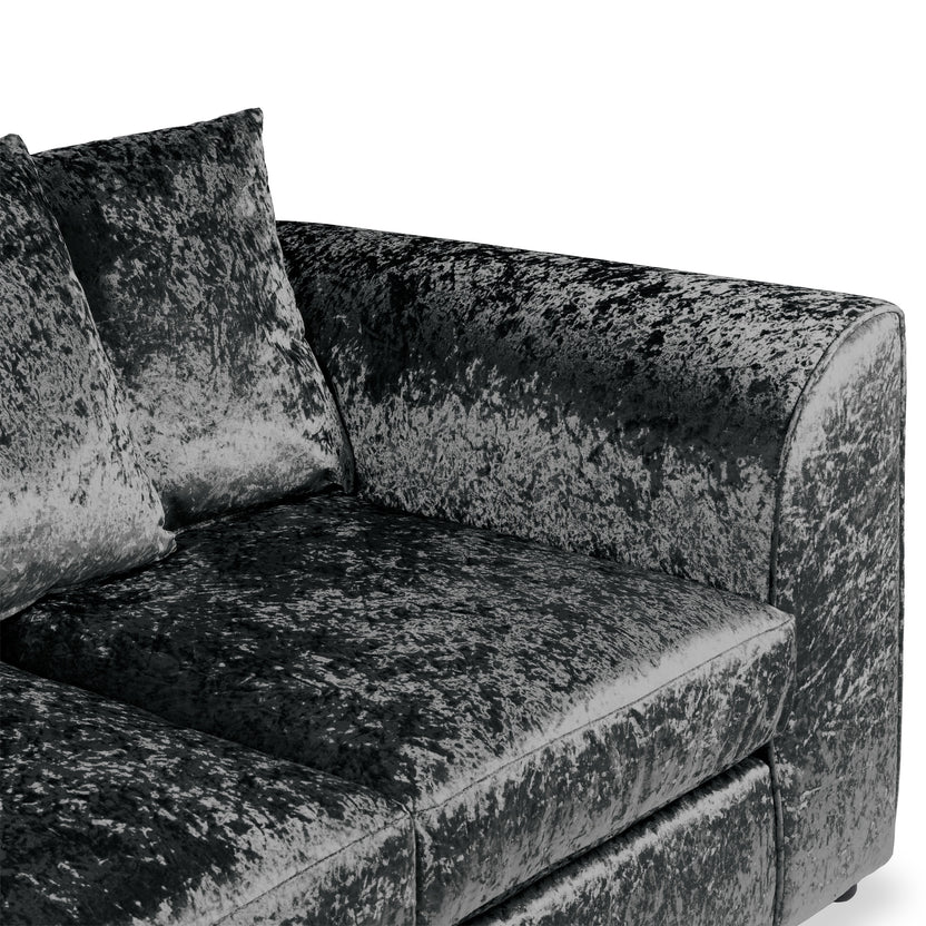 Tamara 3 Seater Crushed Velvet Fabric Chaise Sofa | Roseland