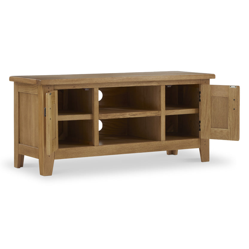 Broadway Oak 120cm TV Unit with Storage | Roseland