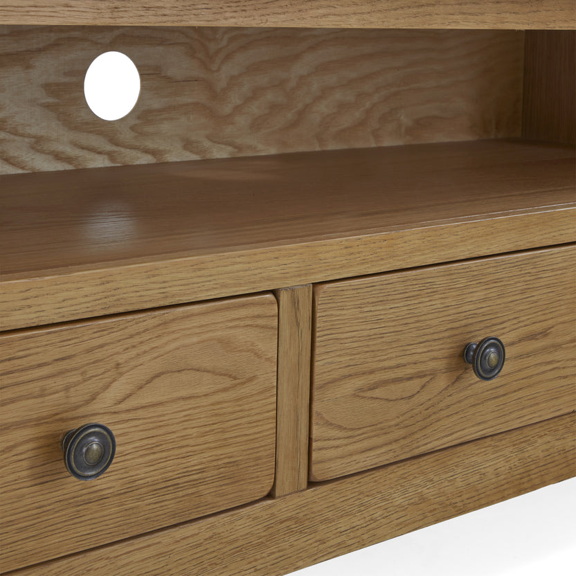 Broadway Oak Large 180cm TV Unit with Storage | Roseland