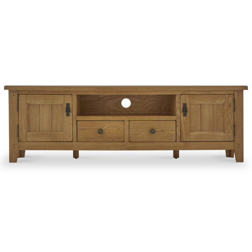 Broadway Oak Large 180cm TV Unit with Storage | Roseland