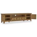 Broadway Oak Extra Large 210cm TV Unit with Storage Drawers | Roseland