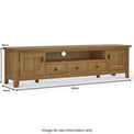 Broadway Oak Extra Large 210cm TV Unit with Storage Drawers | Roseland