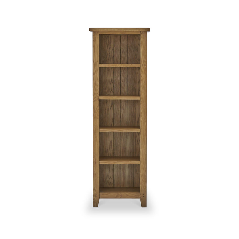 Broadway Oak Slim Bookcase | 5 Tiered Narrow Display Unit | Roseland
