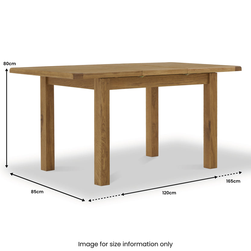 Broadway Oak Compact Extending Dining Table | W:120-165cm | Roseland